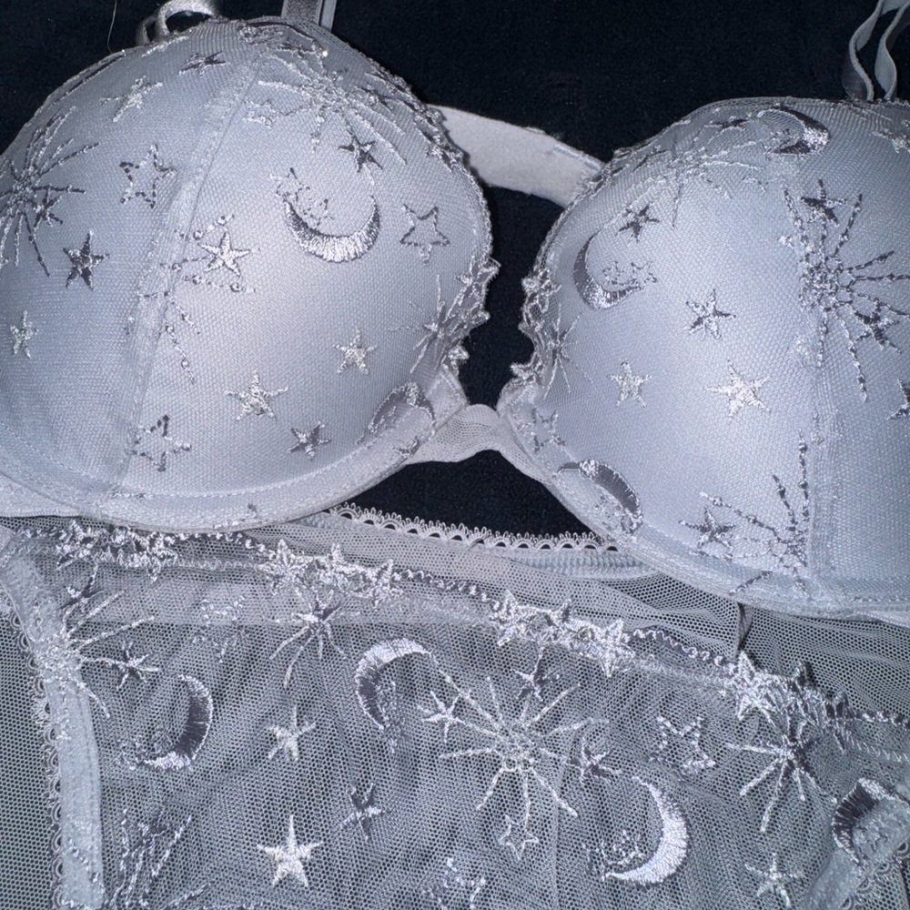 Victoria’s Secret Star And Moon Bra And Panty Set - Gem